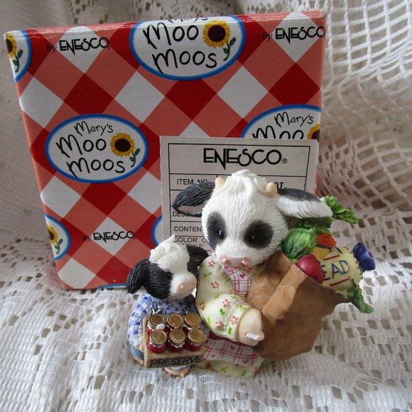 Accents | Vintage Marys Moo Moos Shopping Mom Figurine New In Box 201 ...